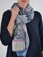 Animal Ikat Scarf by Kinross Cashmere at Hello Boutique