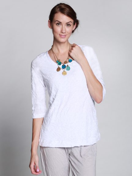 3/4 Sleeve Basic Top by Chalet et ceci at Hello Boutique