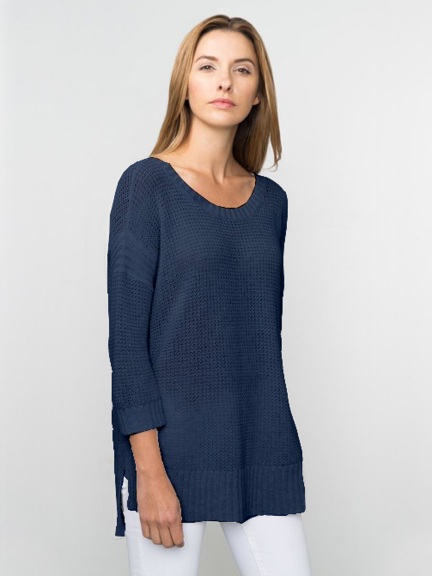 Textured Pullover by Kinross Cashmere at Hello Boutique