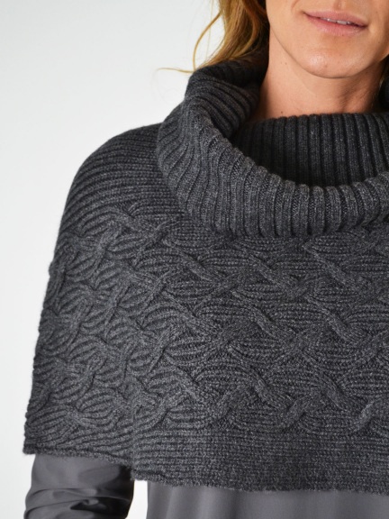 Cable Cowl Poncho by Kinross Cashmere at Hello Boutique