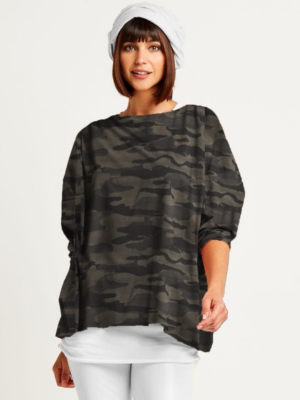 Camo Boxy Tee by Planet by Lauren G at Hello Boutique