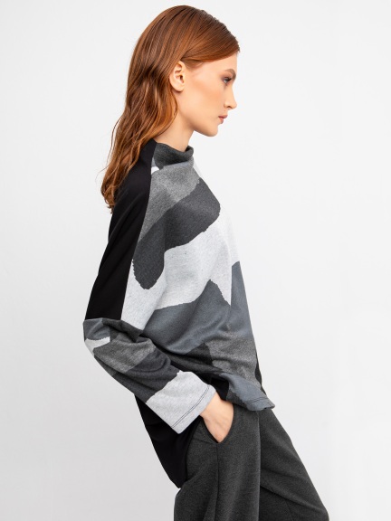 Camo Fleur Boxy Top by Ozai N Ku at Hello Boutique