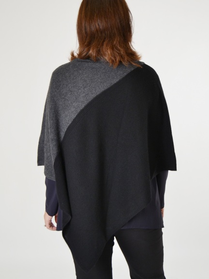 Colorblock Poncho by Kinross Cashmere at Hello Boutique