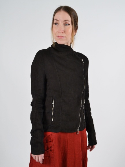 Cropped Linen Jacket by Inizio at Hello Boutique