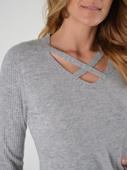 Crossover Tee by Kinross Cashmere at Hello Boutique