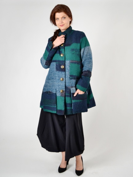 Cyan Wool Jacket by Alembika at Hello Boutique