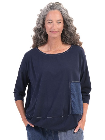 Denim Boxy Top by Alembika at Hello Boutique