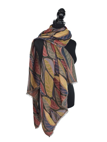 Devorah Leaf Scarf by Dupatta Designs at Hello Boutique