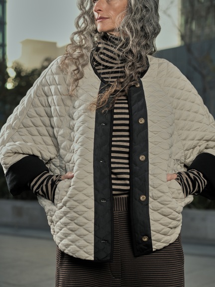 Ivory Quilted Jacket by Alembika at Hello Boutique