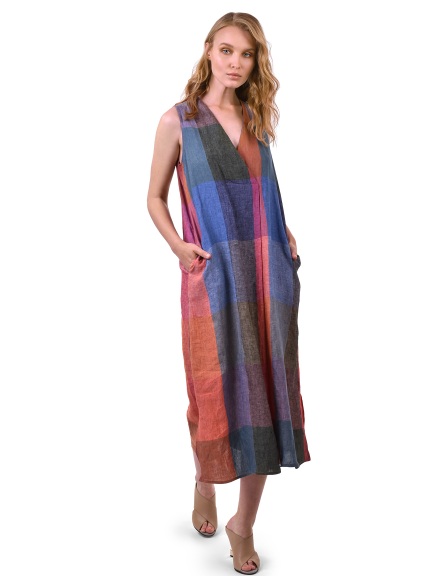 Check Maxi Dress by Alembika at Hello Boutique