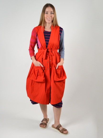 Long Red Vest by Alembika at Hello Boutique