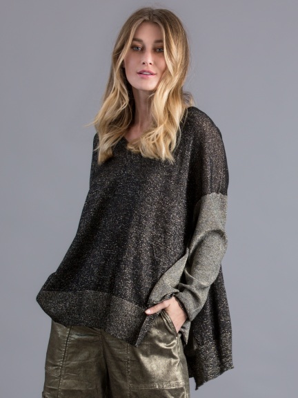 Lurex V-Neck by Alembika at Hello Boutique